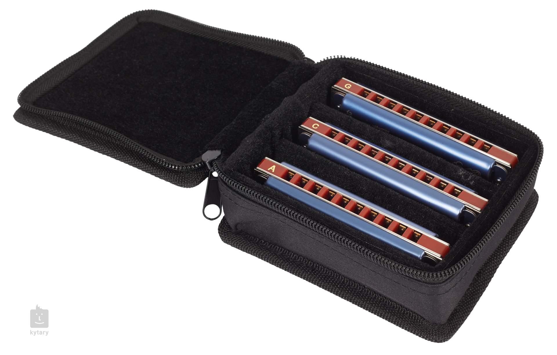 FENDER Midnight Blues Harmonica Pack of 3 with Case Mundharmonika-Set ...