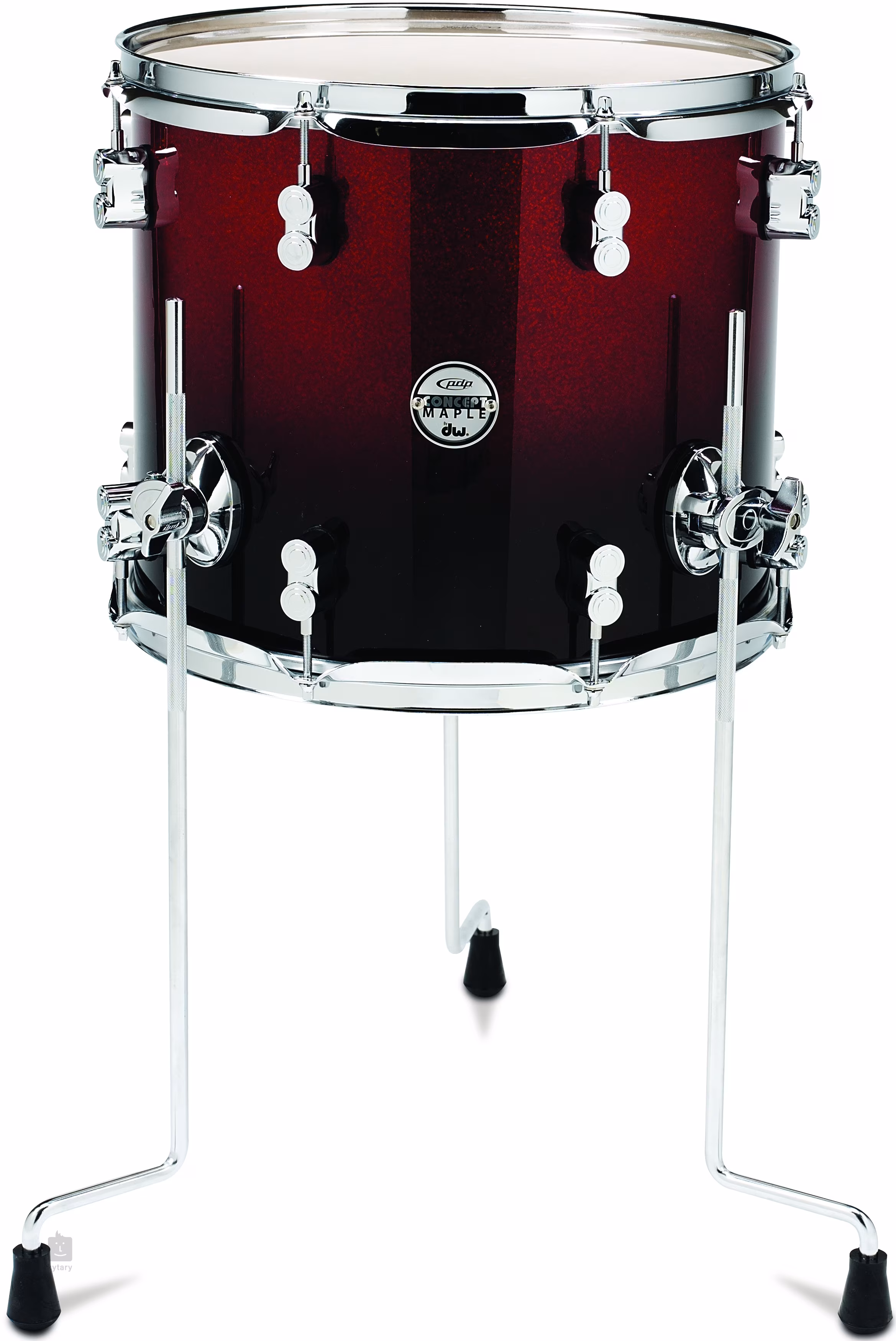 PDP 14" Concept Maple Red to Black fade Floor tom