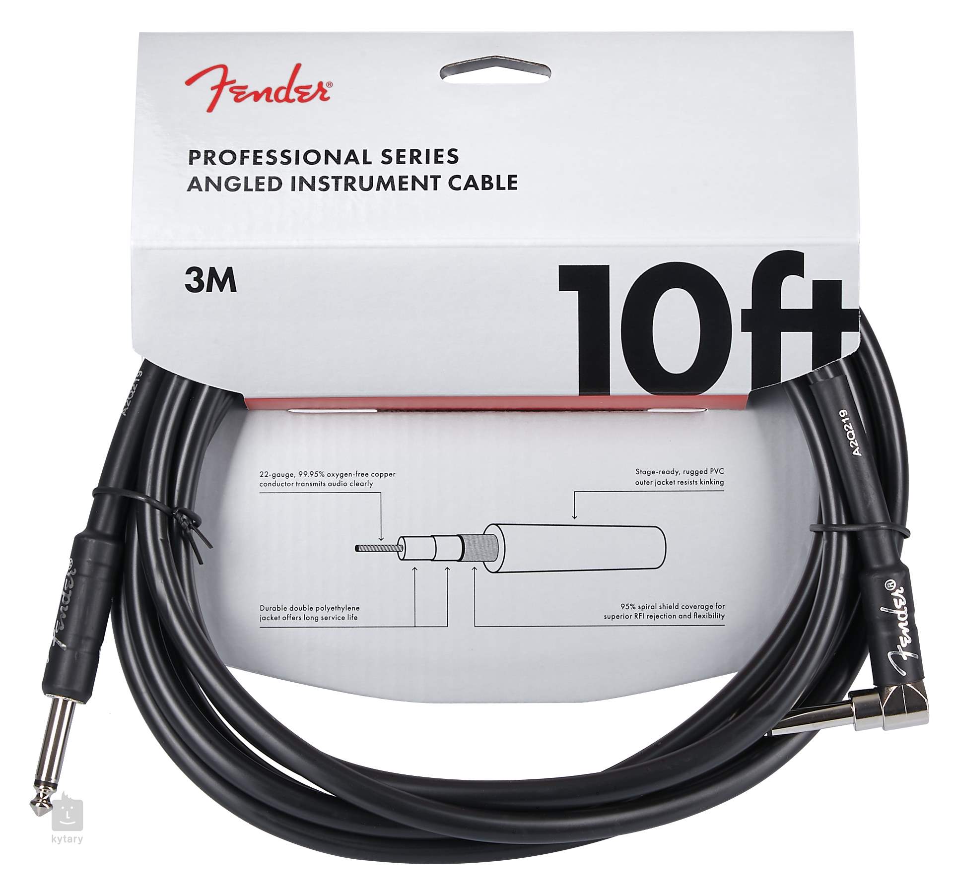 FENDER Professional Series 10' Instrument Cable Angled Nástrojový kabel ...