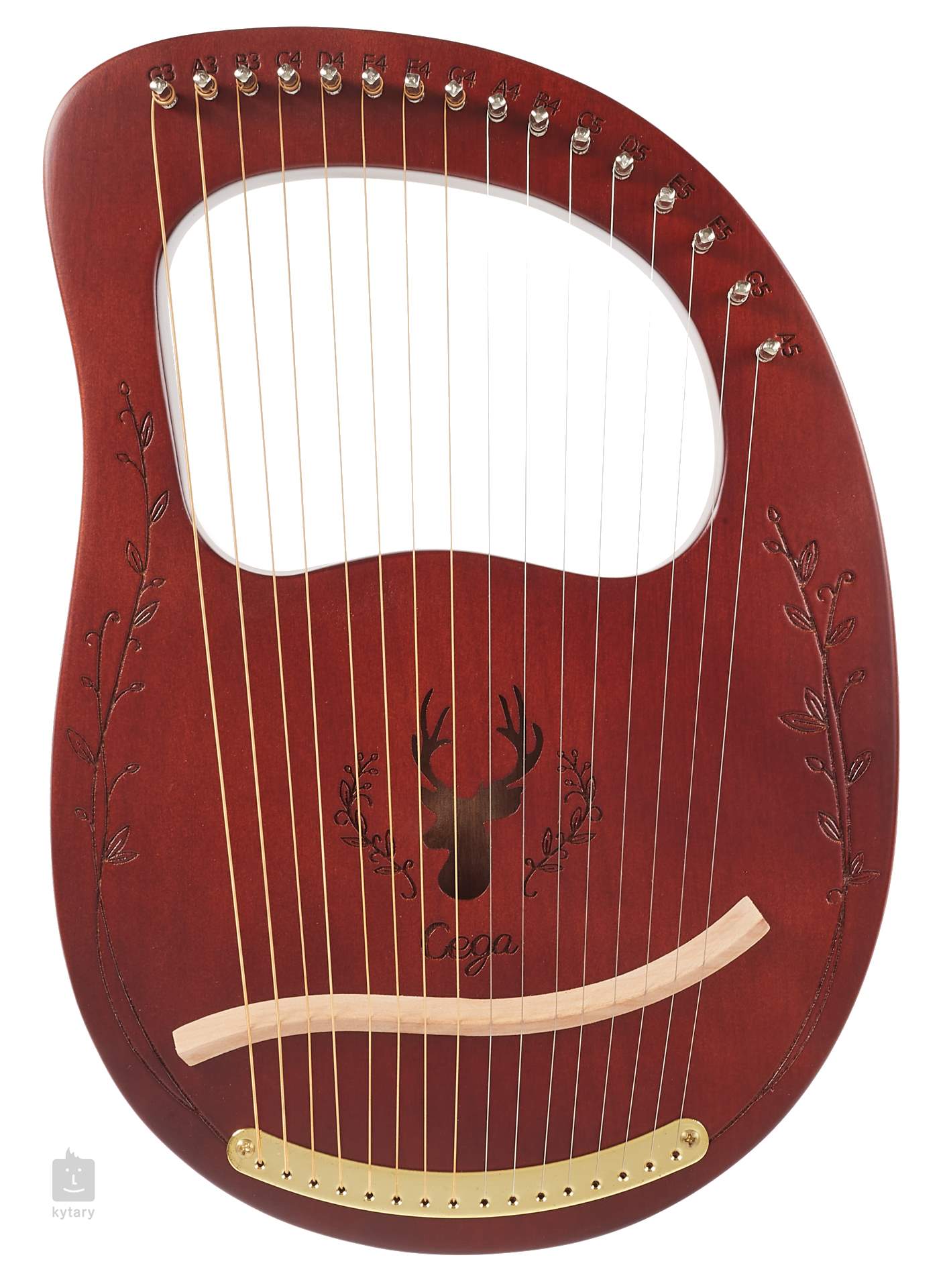 CEGA Lyre Harp 16 Strings Coffee Lyra | Kytary.de