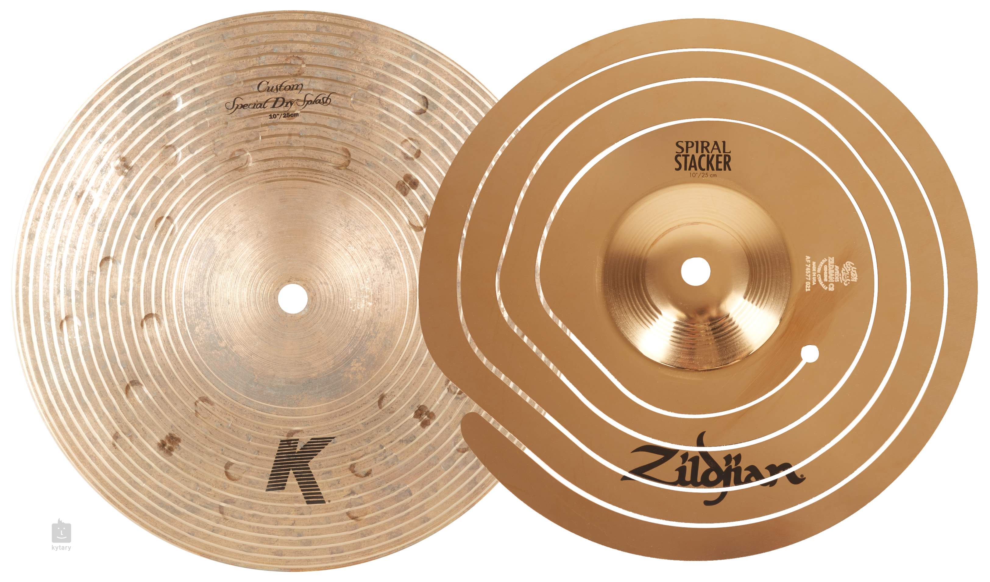 ZILDJIAN 10" Spiral Stacker + 10" K Custom Special Dry Splash Stack ...