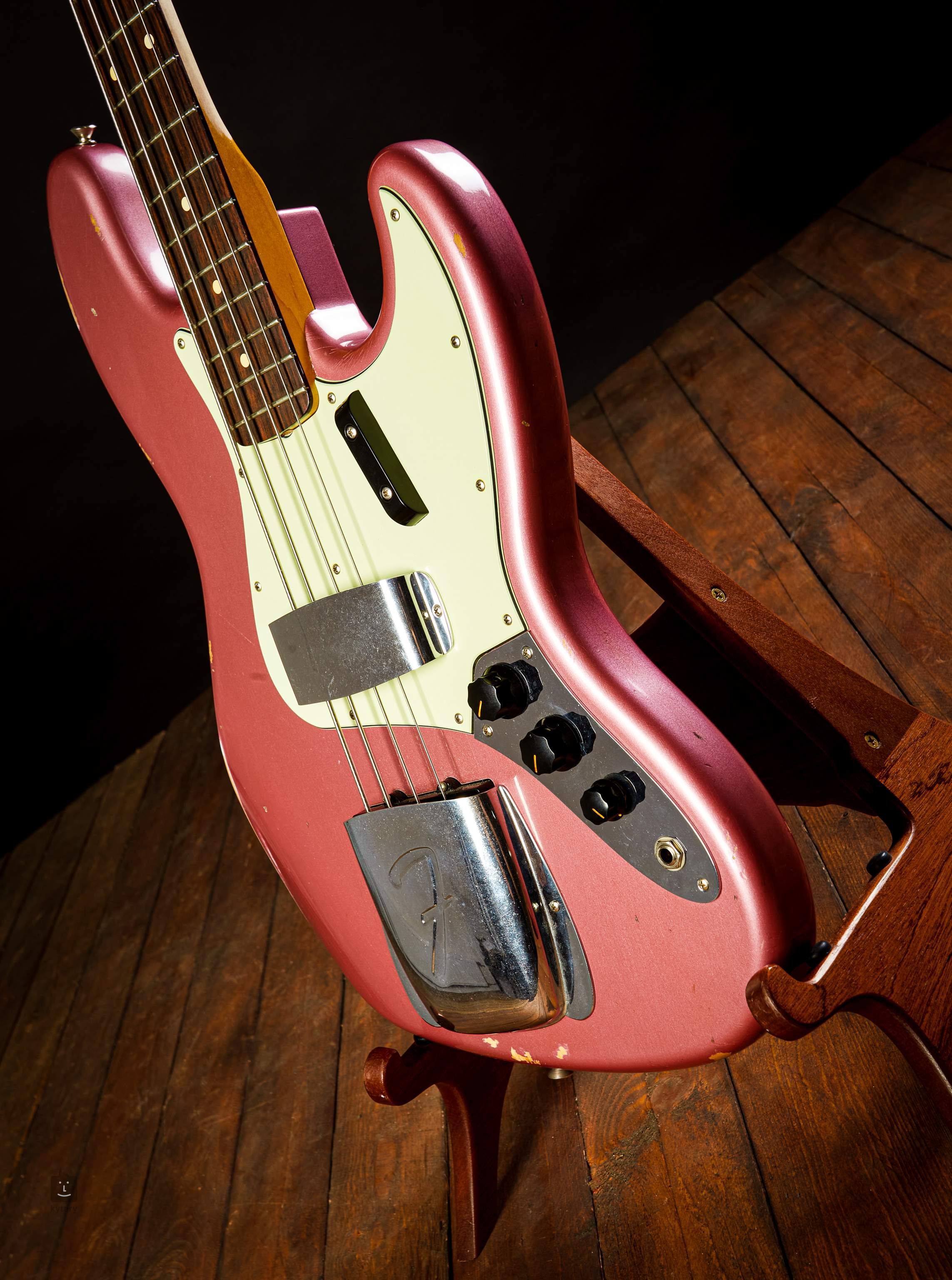 FENDER 2017 Custom Shop 64 Jazz Bass JRN Relic Burgundy Mist Basse ...