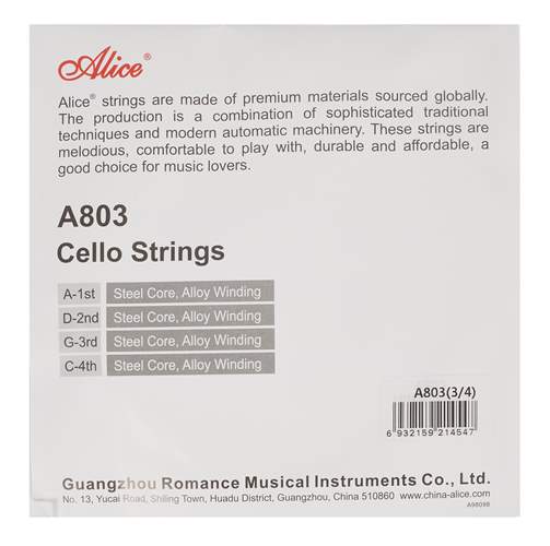 ALICE A803 Basic Cello Strings 3/4 Struny do wiolonczeli | Kytary.pl
